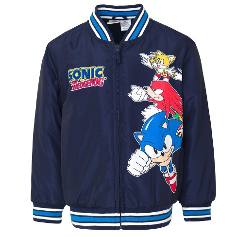 Sonic The Hedgehog The Tails Knuckles Big Boys Zip Up Varsity Bomber ...