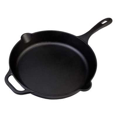 Victoria Seasoned 12" Cast Iron Skillet With Double Loop Handles Black ...