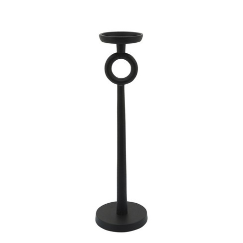 Sagebrook Home 17" Metal Candle Holder - Contemporary Black Aluminum ...