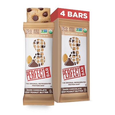 Perfect Bar Dark Chocolate Chip Peanut Butter Protein Bar - 9.2oz/4ct ...