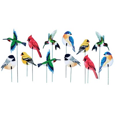 Collections Etc Colorful Bird Decorative Garden Stakes - Set Of 24 : Target