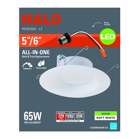Halo Matte White 5-6 In. W Led Retrofit Recessed Lighting : Target