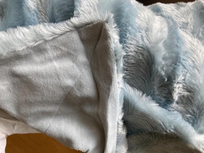 50"x60" York Long Faux Fur Throw Blanket Blue : Target