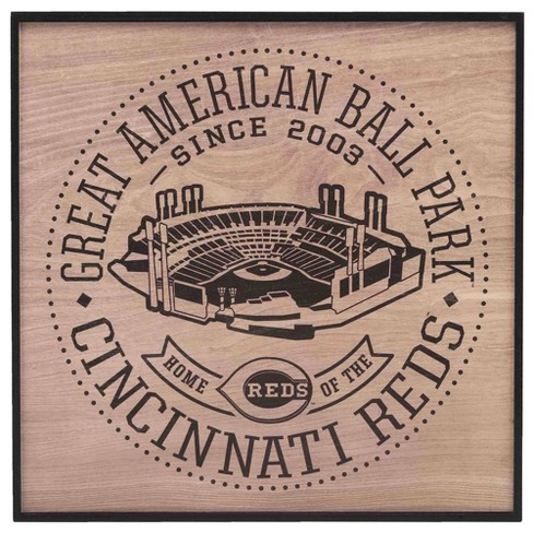 Mlb Cincinnati Reds Baseball Hollow Wood Block Panel : Target