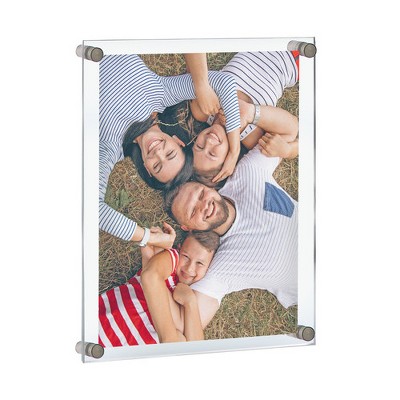 Azar Displays Floating Acrylic Wall Frame With Silver Stand Off Caps ...
