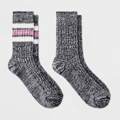 Women's Marled 2pk Cozy Crew Socks - Auden™ 4-10 : Target