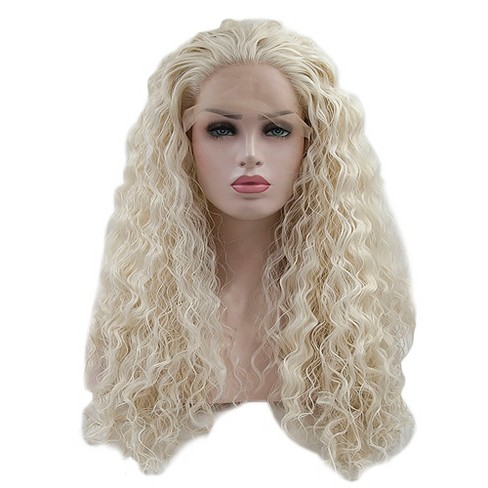 Unique Bargains Women's Halloween Long Water Wave Lace Front Wigs With ...