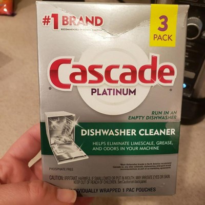 Cascade Platinum Dishwasher Cleaner - 3ct : Target