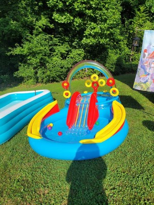 Intex 9.75ft X 6.3ft X 53in Rainbow Slide Kids Play Inflatable Pool ...