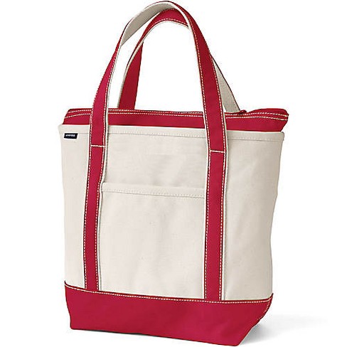 Lands' End Zip Top Canvas Tote Bag : Target