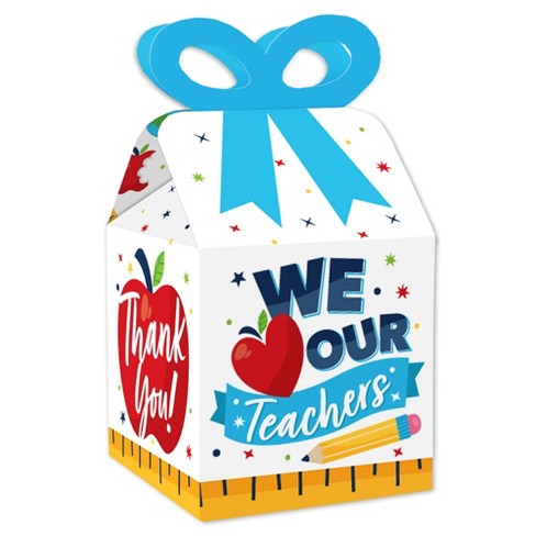 Big Dot Of Happiness Thank You Teachers - Square Favor Gift Boxes ...