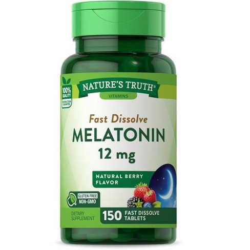 Nature's Truth Melatonin Tablets 12 Mg | 150 Count | Berry Flavor : Target
