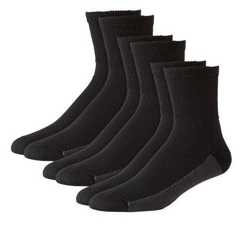 Kingsize Men's 1/4 Length Cushioned Crew Socks 3-pack - Xl, Black : Target