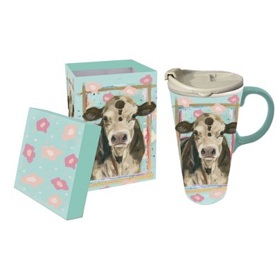 Evergreen Ceramic Travel Cup With Metallic Accents 17oz Myrtle : Target