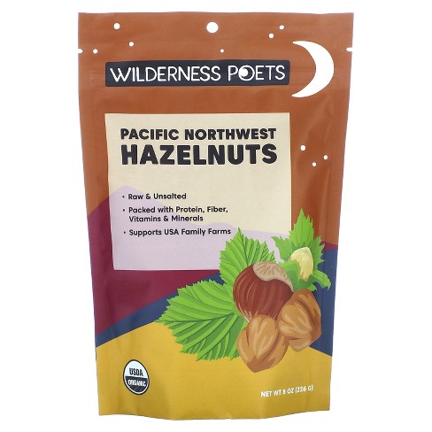 Wilderness Poets Organic Pacific Northwest Hazelnuts, Unsalted, 8 Oz ...