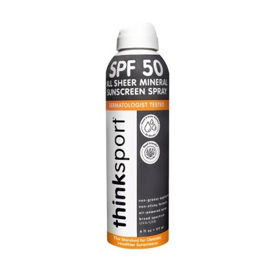 Thinksport All Sheer Mineral Sunscreen Spray - Spf 50 - 6oz : Target