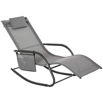 Outsunny Outdoor Rocking Chair, Chaise Lounge Pool Chair For Sun ...