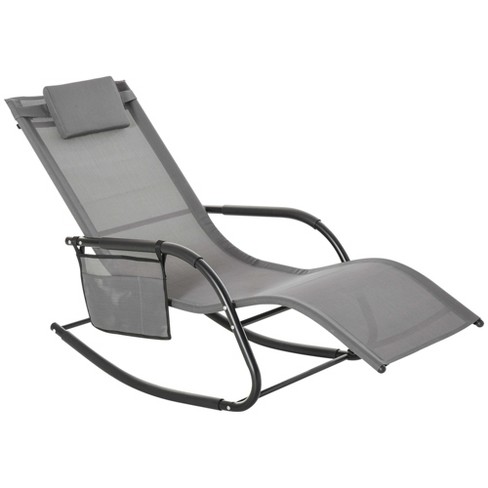 Outsunny Outdoor Rocking Chair, Chaise Lounge Pool Chair For Sun ...