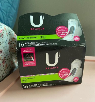 U By Kotex Balance Ultra-thin Heavy Pads With Wings - Unscented : Target