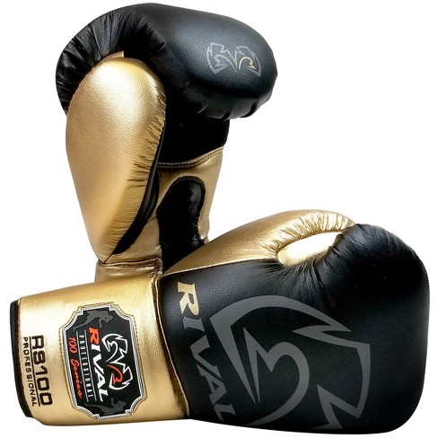 Rival Boxing Rs100 Pro Lace-up Sparring Gloves - 18 Oz. - Black/gold ...