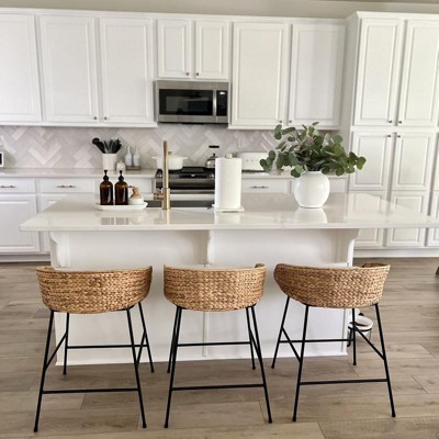 Landis Woven Backed Counter Height Barstool With Cushion - Threshold ...