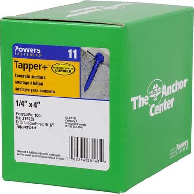 Hillman Tapper 1/4 In. D Steel Hex Head Concrete Screw Anchor 100 Pk ...