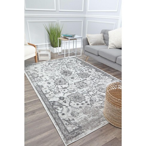 Rugs America Freida Fy30a Icy Grey Vintage Farmhouse Light Gray Area ...