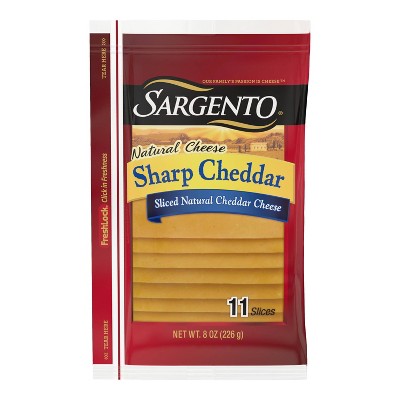 Sargento Natural Sharp Cheddar Sliced Cheese - 8oz/11 Slices : Target