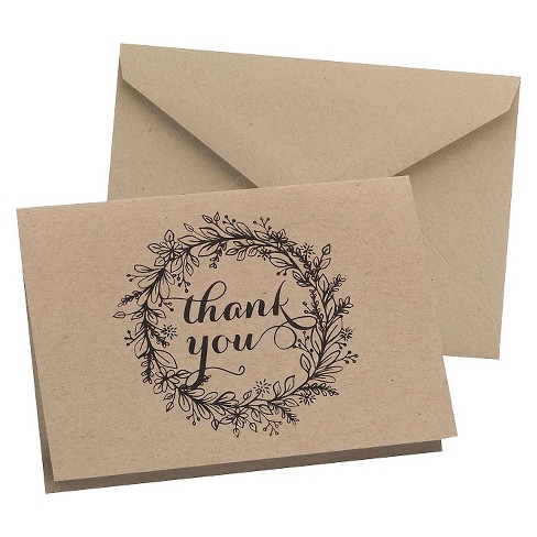 50ct Krafty Thank You Cards : Target