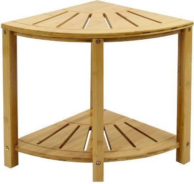 Sorbus 2 Tier Bamboo Corner Shower Stool With Shelf : Target
