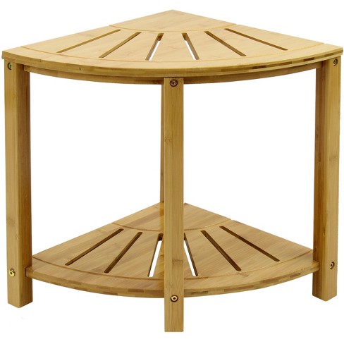 Sorbus 2 Tier Bamboo Corner Shower Stool With Shelf : Target