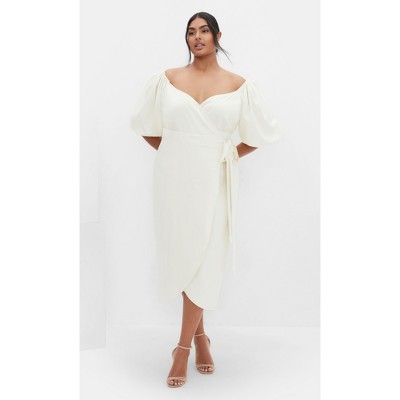 City Chic | Women's Plus Size Claudine Dress - Cream - 20w : Target