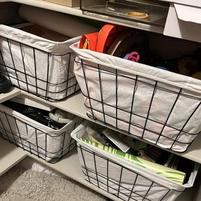 Metal Wire Laundry Basket With Fabric Liner - Brightroom™ : Target