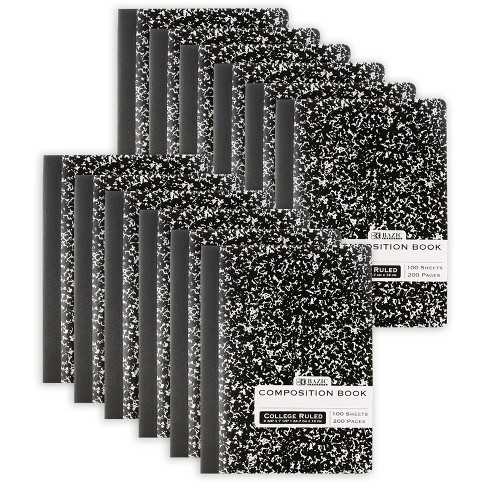 Bazic Products® Composition Book, College Ruled, Black Marble, 100 ...