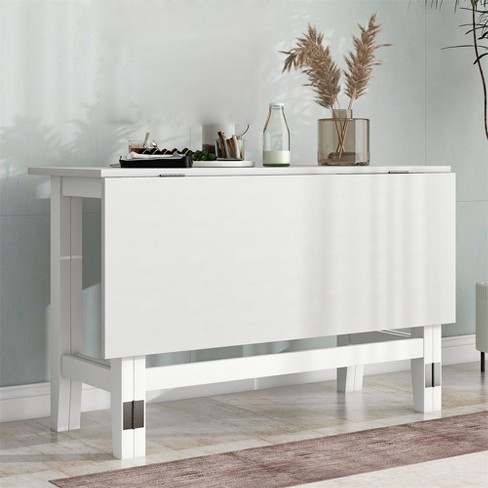 Extendable Dining Table With Drop Leaf, Wood Space Saving Kitchen Table ...