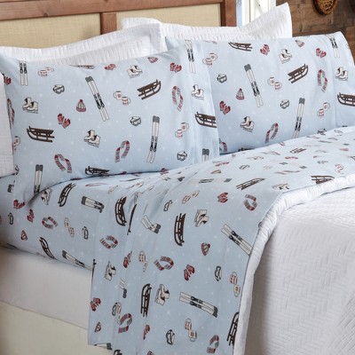 Great Bay Home Cotton Printed Flannel Sheet Set (full, Tobogan) : Target