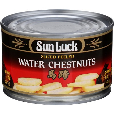 Sun Luck Sliced Peeled Water Chestnuts - Case Of 12 - 8 Oz : Target