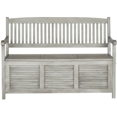 Maksville Outdoor Aluminum Storage Bench Gray - Mibasics: Water ...