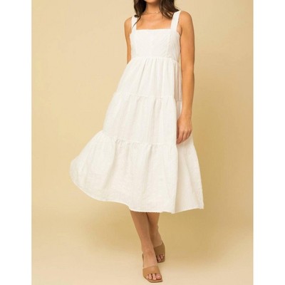 Women's Textured Striped Smocked Back Midi Dress - Gilli S : Target