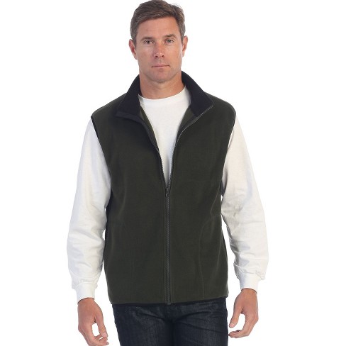 Gioberti Men's Full Zipper Polar Fleece Vest, Olive, Large : Target