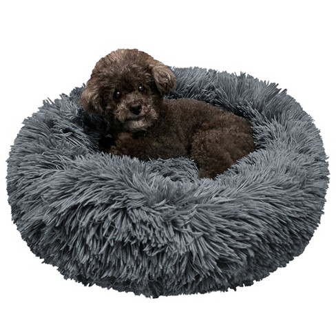 Petami Calming Dog Bed For Puppy Cat Kitten, Round Washable Pet Bed ...
