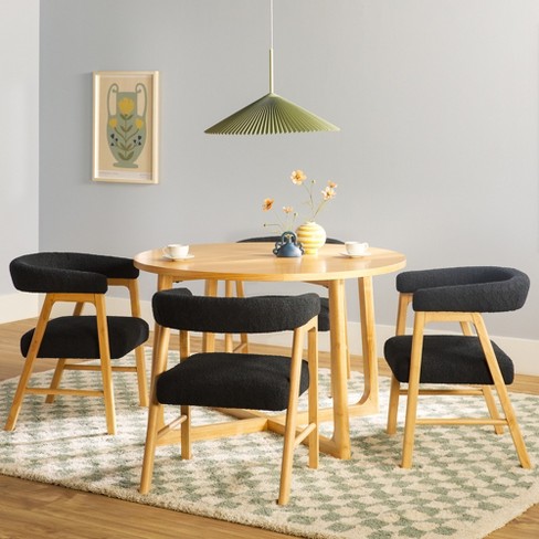 Saracina Home 5pc Round Dining Table Set With Mixed Material Chairs ...