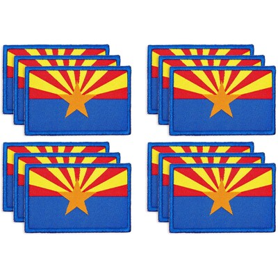 Okuna Outpost 12 Pack Woven Iron On State Patches, Arizona Flag ...