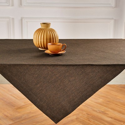 Solino Home Linen Table Throw Chambray Brown 52 X 52 Inches | Athena ...