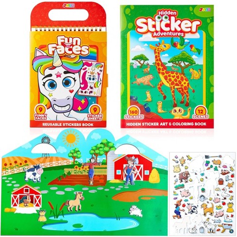 3pcs Reusable Sticker Book-make A Face Sticker Book, Farm Sticker Board ...