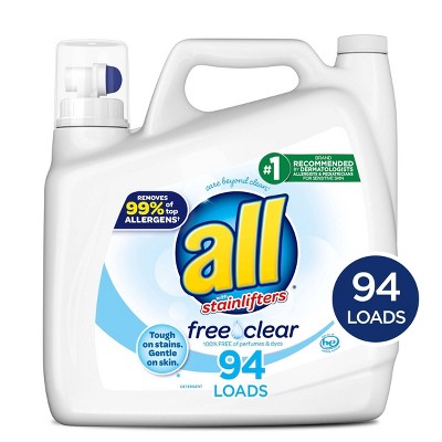 All Free Clear Liquid Concentrated Laundry Concentrated Detergent - 141 ...