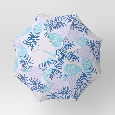 6' Outdoor Patio Beach Umbrella with Fringe Blue - Sun Squad™ : Target