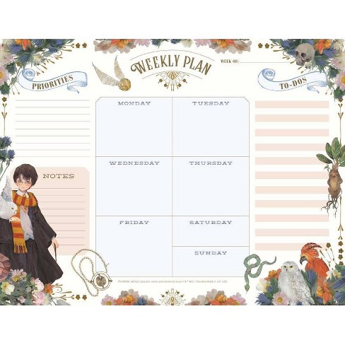 Harry Potter: Floral Fantasy Weekly Planner Notepad - By Insights ...