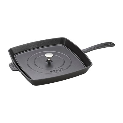 Staub Cast Iron 12-inch Square Grill Pan - Matte Black : Target