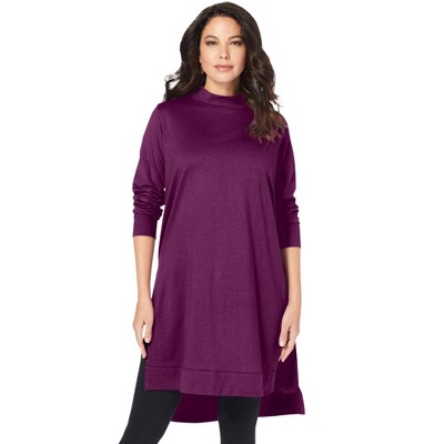 Roaman's Women's Plus Size High-low Mockneck Ultimate Tunic - 22/24 ...
